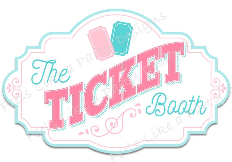 Pink and Blue Ticket Booth Sign - DIY Instant Download, Carnival Sign ...