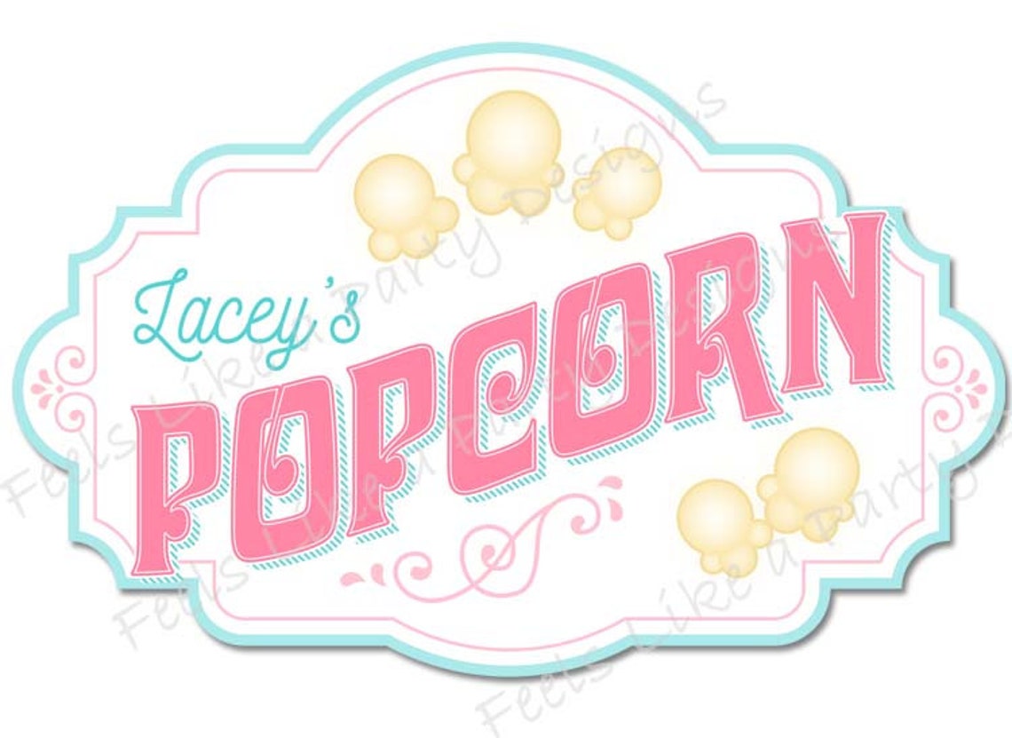 Custom Popcorn Sign Digital Download Carnival Sign DIY - Etsy
