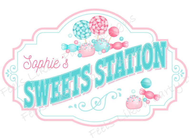 Custom Sweets Station Stand Sign Digital Download DIY - Etsy