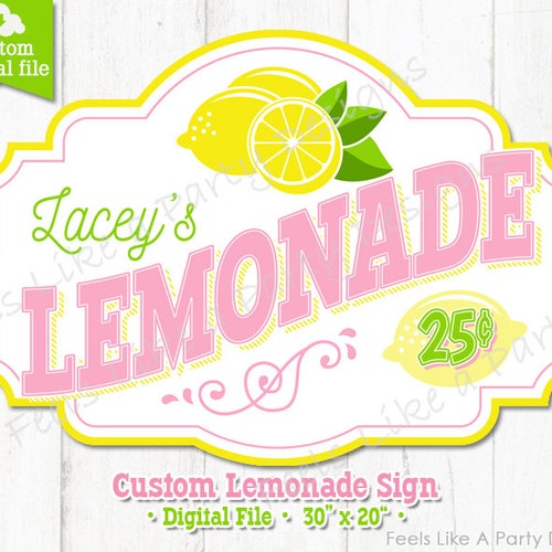 Custom Lemonade Stand Sign Digital Download Diy Printable Etsy