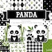 Panda Digital Paper and Clip Art, Pandas, Digital Scrapbook Paper ...