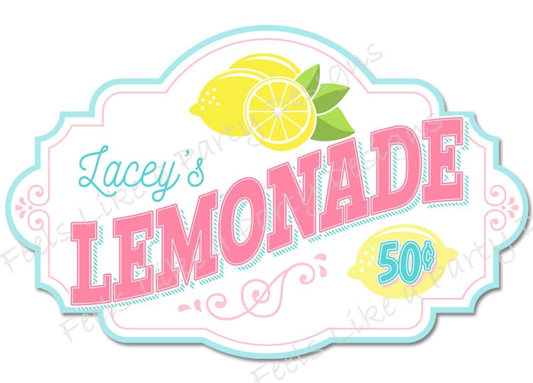 Custom Pink and Blue Lemonade Stand Sign Digital Download | Etsy Canada