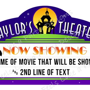 Custom Halloween Movie Theater Sign - Digital Download, DIY Printable ...