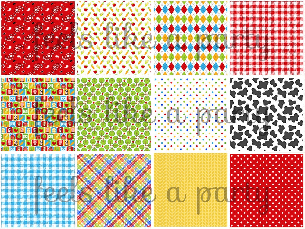 Farmland Digital Paper and Clip Art, Farm Animal Digital Scrapbook ...