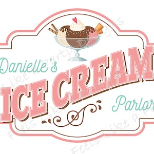 Custom Ice Cream Parlor Sign - Digital Download, DIY Printable Sign ...