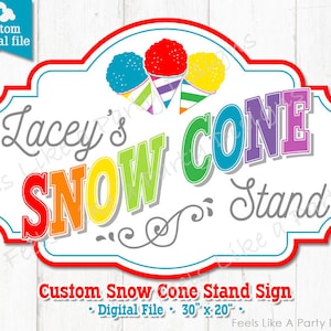 Custom Snow Cone Stand Sign - Digital Download, DIY Printable Sign ...