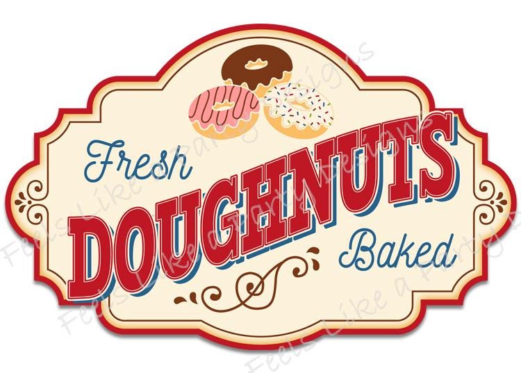 Vintage Doughnut Sign - DIY Instant Download - Etsy