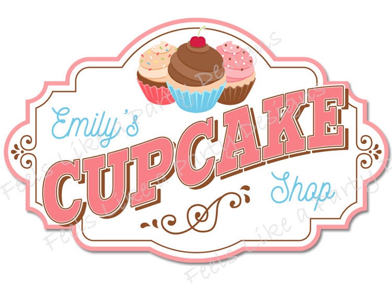 Custom Cupcake Sign - Digital Download, DIY Printable Sign, Carnival ...