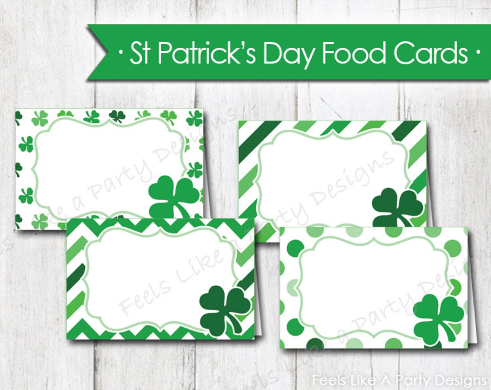 St. Patrick's Day Food Cards Instant Download St. | Etsy