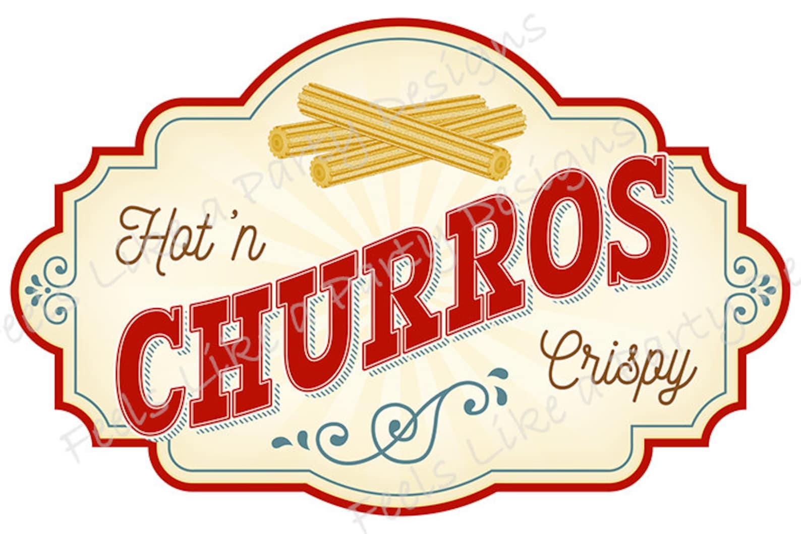 Churro Sign - DIY Instant Download, Carnival Sign, Printable Carnival ...