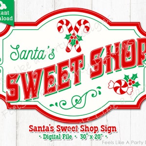 Santas Sweet Shop Sign - DIY Instant Download - Etsy