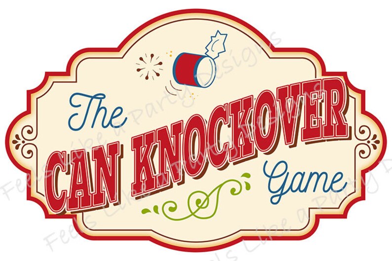 Red Can Knockover Game Sign DIY Instant Download Carnival - Etsy