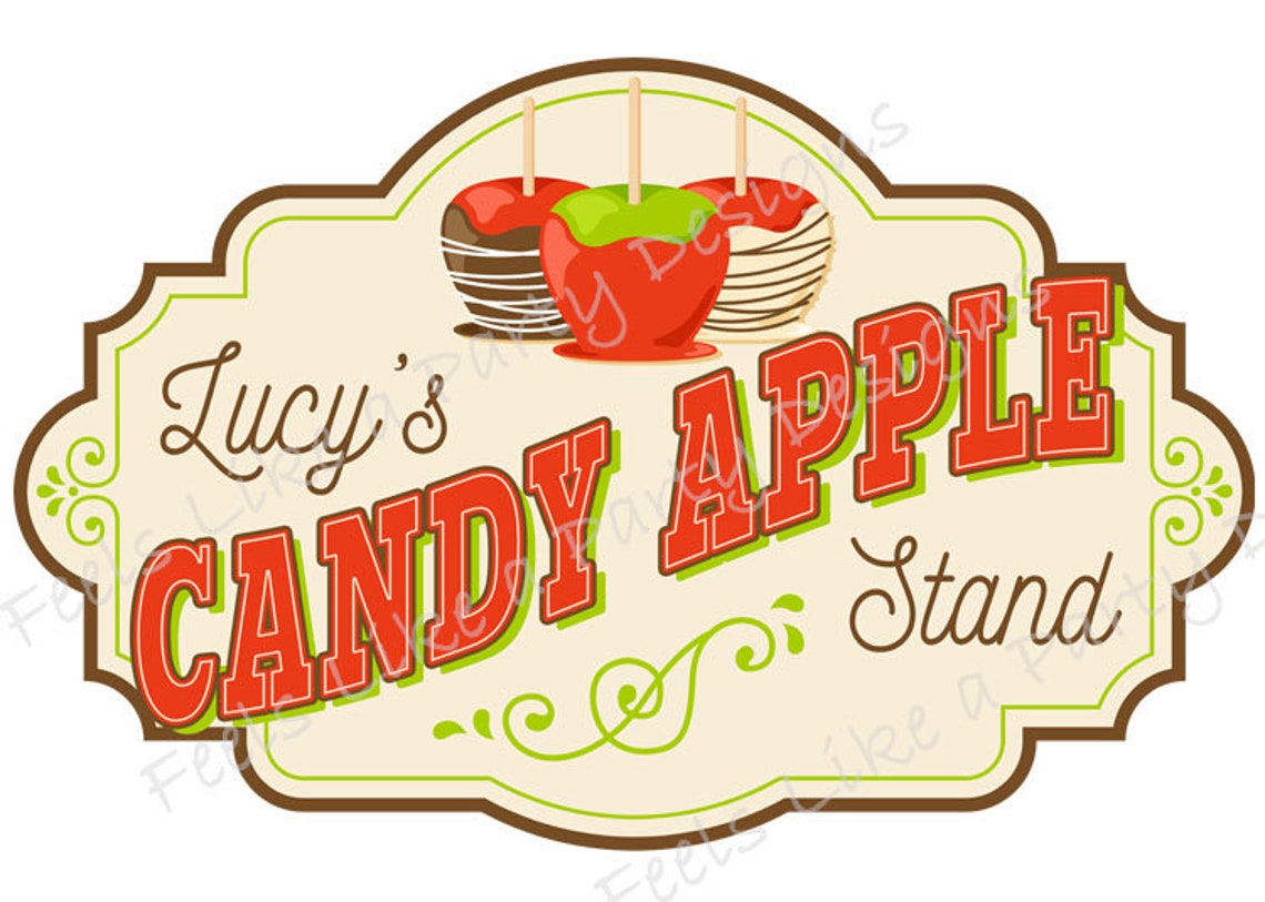 Custom Candy Apple Stand Sign Digital Download DIY - Etsy