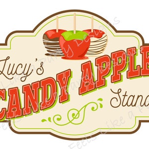 Custom Candy Apple Stand Sign - Digital Download, DIY Printable Sign ...