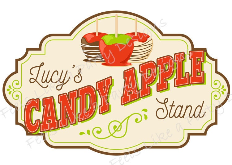 Custom Candy Apple Stand Sign - Digital Download, DIY Printable Sign ...