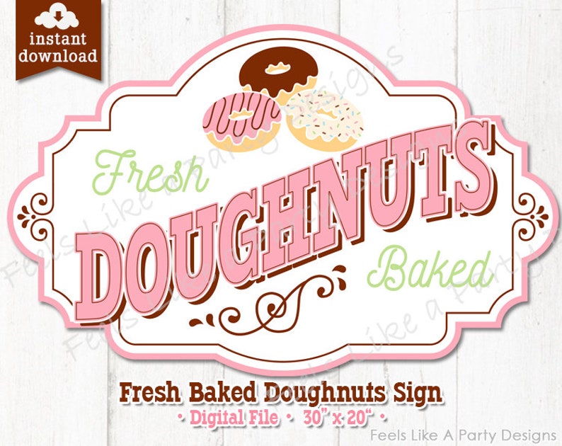 Doughnut Sign DIY Instant Download - Etsy