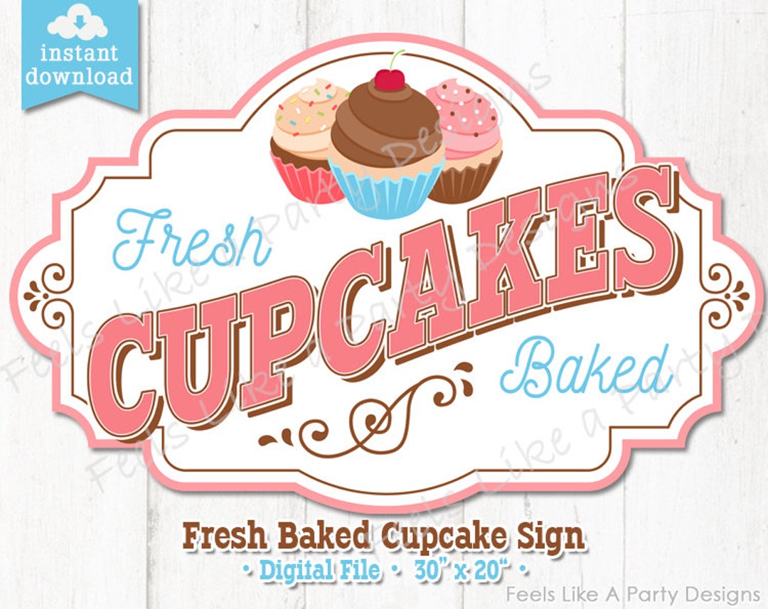 Cupcake Sign - DIY Instant Download, Carnival Signs, Cupcake Banner ...