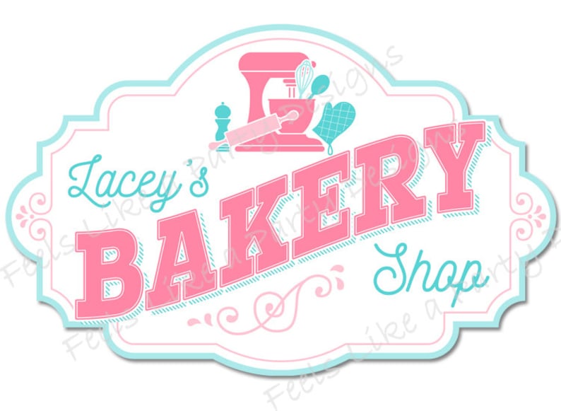 Custom Pink and Blue Bakery Sign Digital Download DIY - Etsy