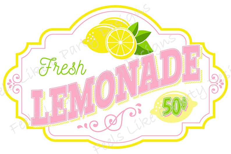 Lemonade Stand Sign DIY Instant Download Lemonade Banner - Etsy