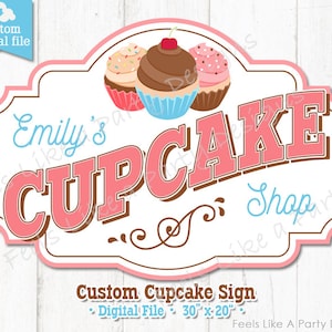Custom Cupcake Sign - Digital Download, DIY Printable Sign, Carnival ...