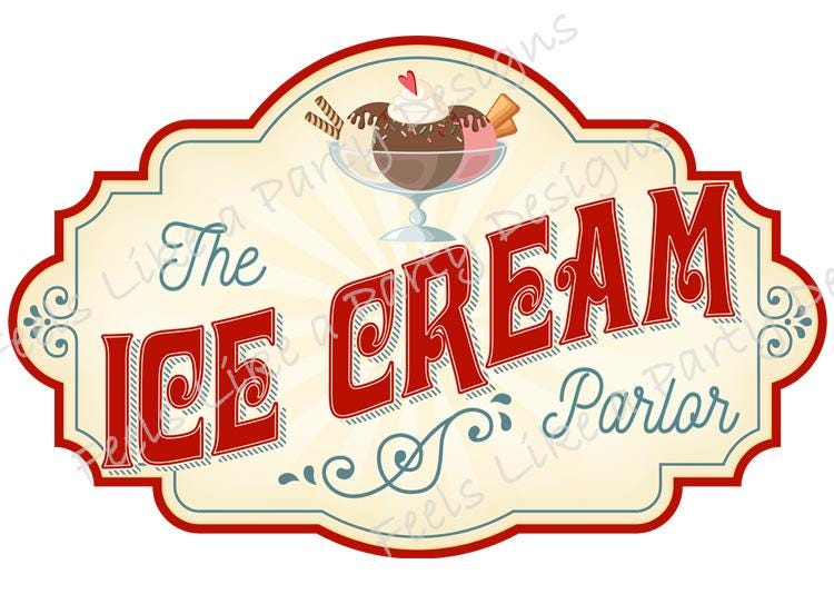 Ice Cream Parlor Sign - DIY Instant Download, Ice Cream Party Sign, Ice ...