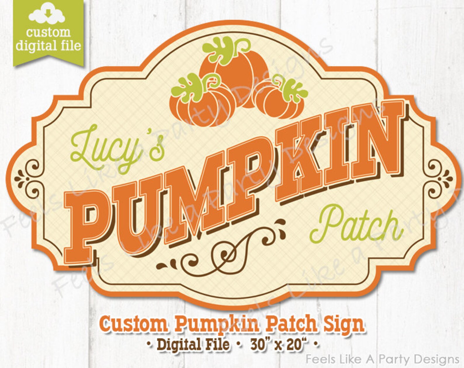 Custom Pumpkin Patch Sign Digital Download DIY Printable - Etsy