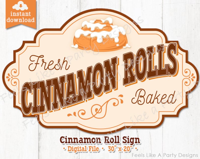 Cinnamon Rolls Stand Sign DIY Instant Download Cinnamon | Etsy