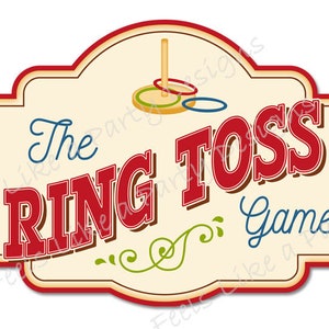 Red Ring Toss Game Sign - DIY Instant Download, Carnival Sign, Ring ...