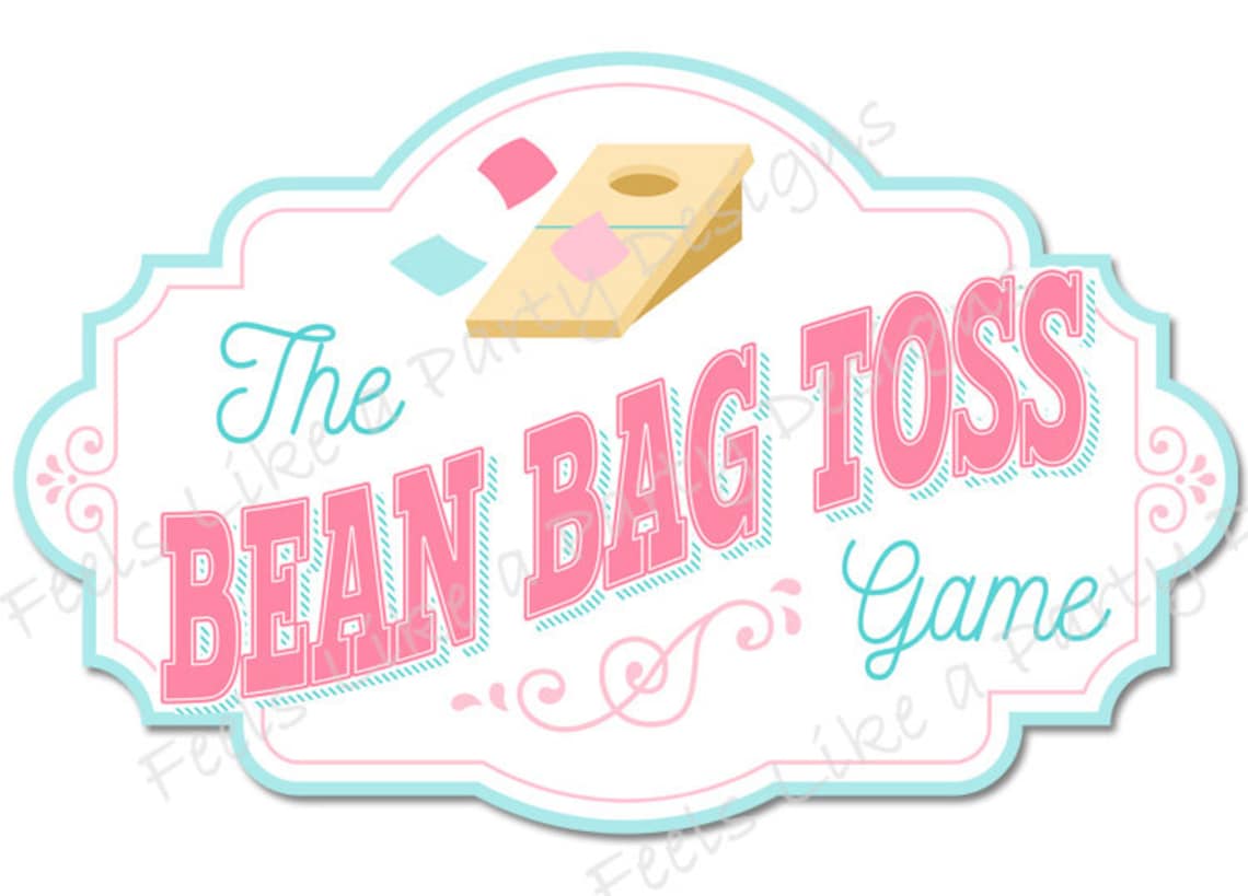 Pink and Blue Bean Bag Toss Game Sign - DIY Instant Download, Carnival ...