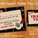 Secret Agent Thank You Cards Instant Download | Etsy