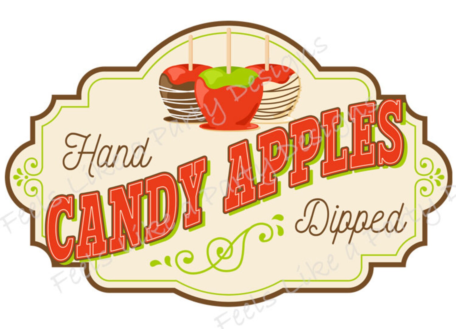 Candy Apples Sign DIY Instant Download Candy Apple Stand | Etsy