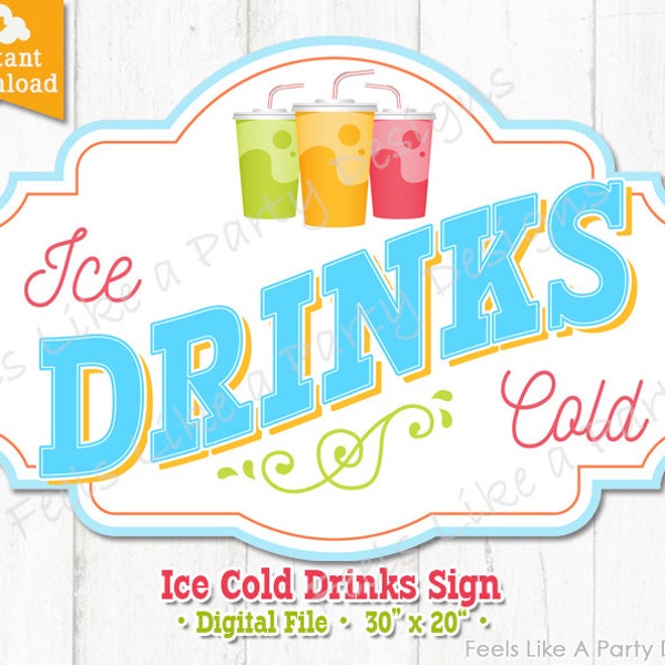 Ice Cold Drinks Sign - Etsy