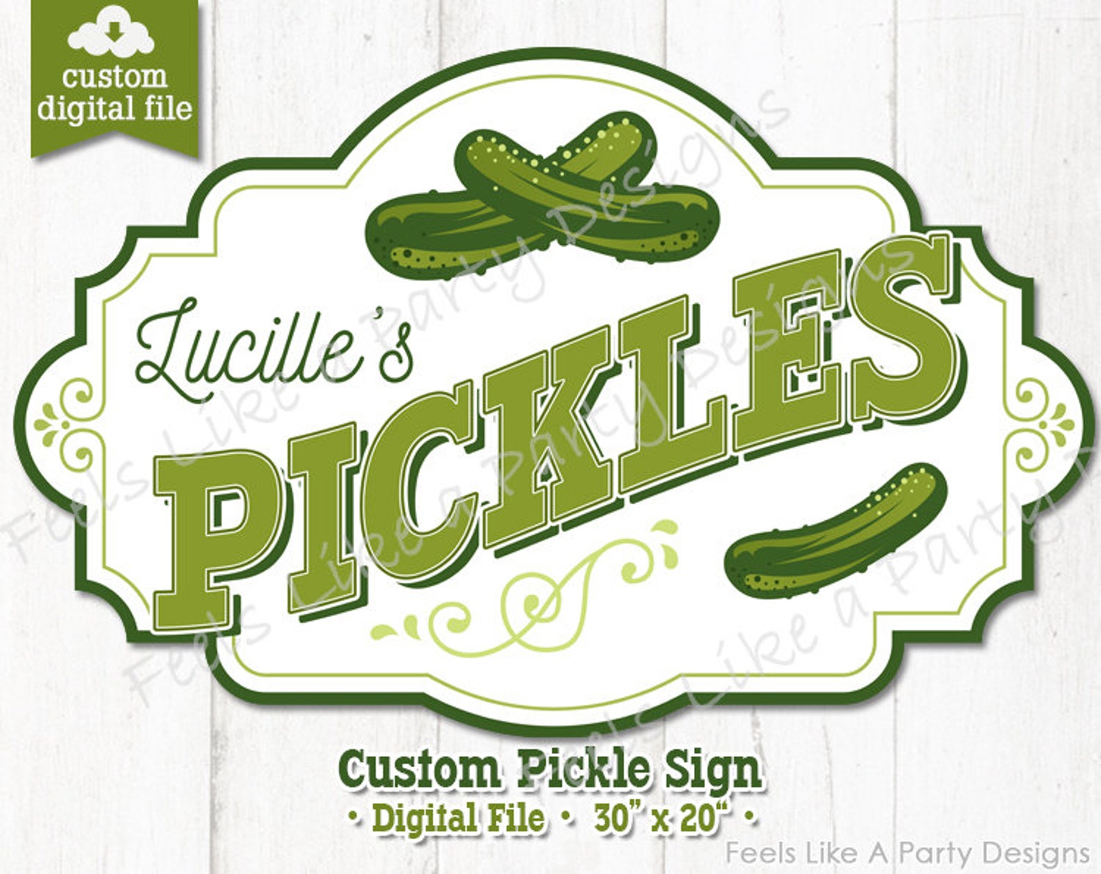 Custom Pickles Sign - Digital Download, DIY Printable Sign, Movie Party ...