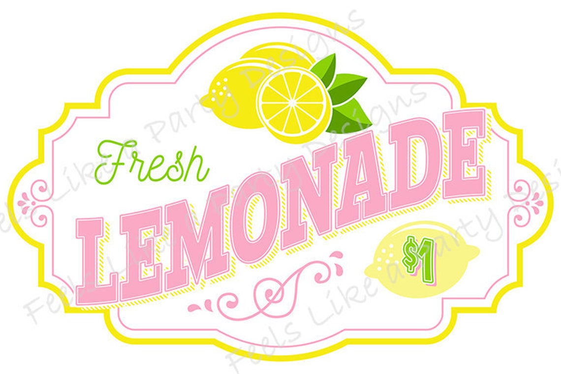 Lemonade Stand Sign DIY Instant Download Lemonade Banner - Etsy