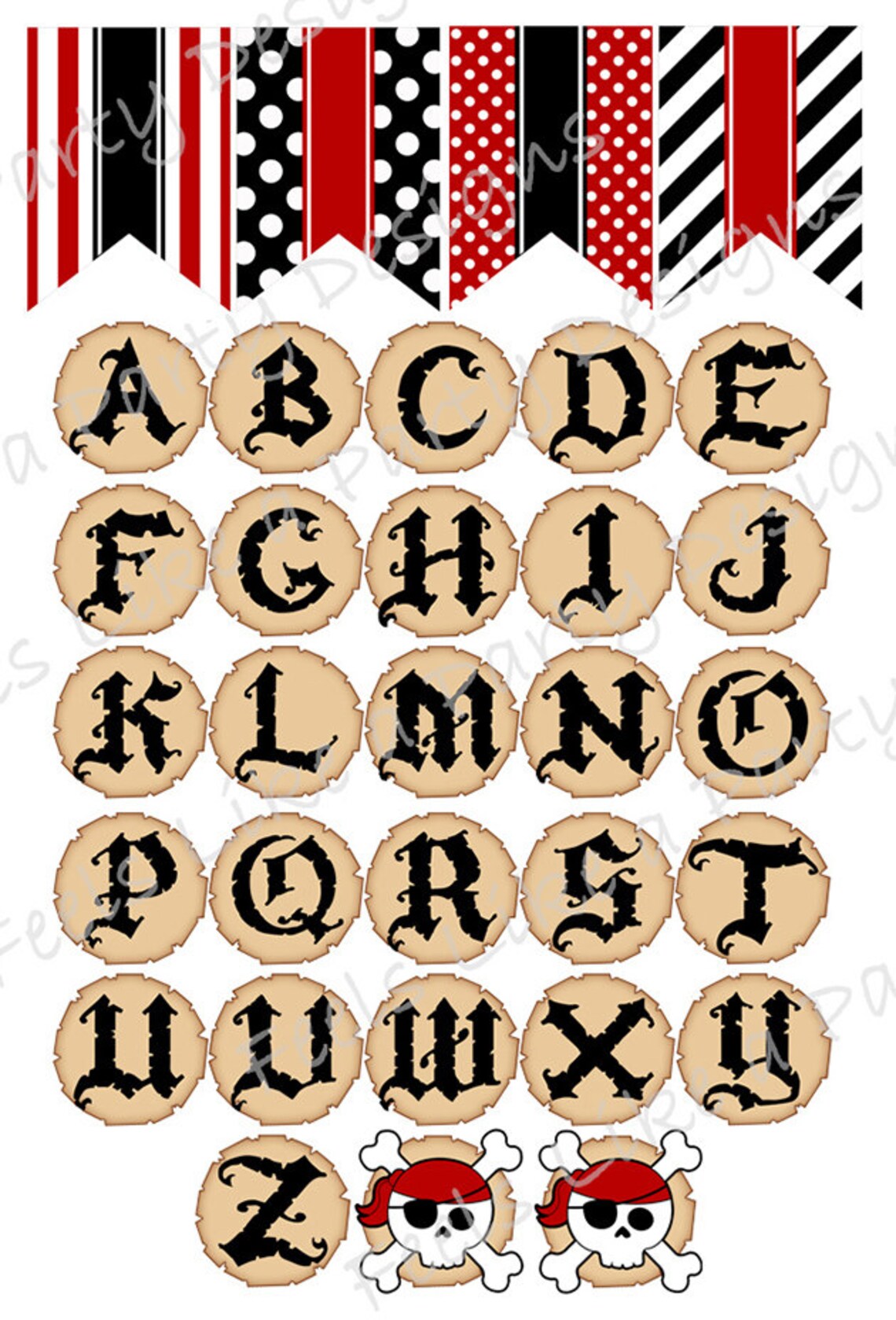 DIY Pirate FULL Alphabet Banner Instant Download - Etsy