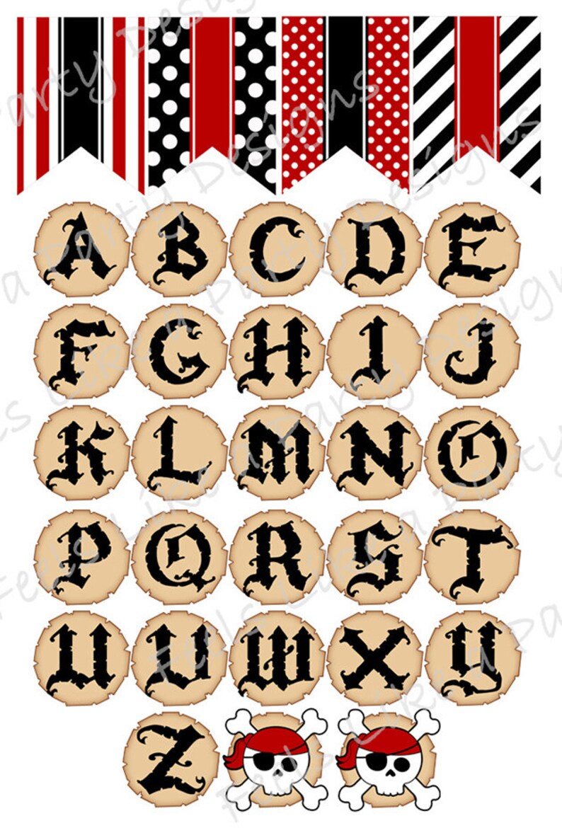 DIY Pirate FULL Alphabet Banner - Instant Download - Etsy