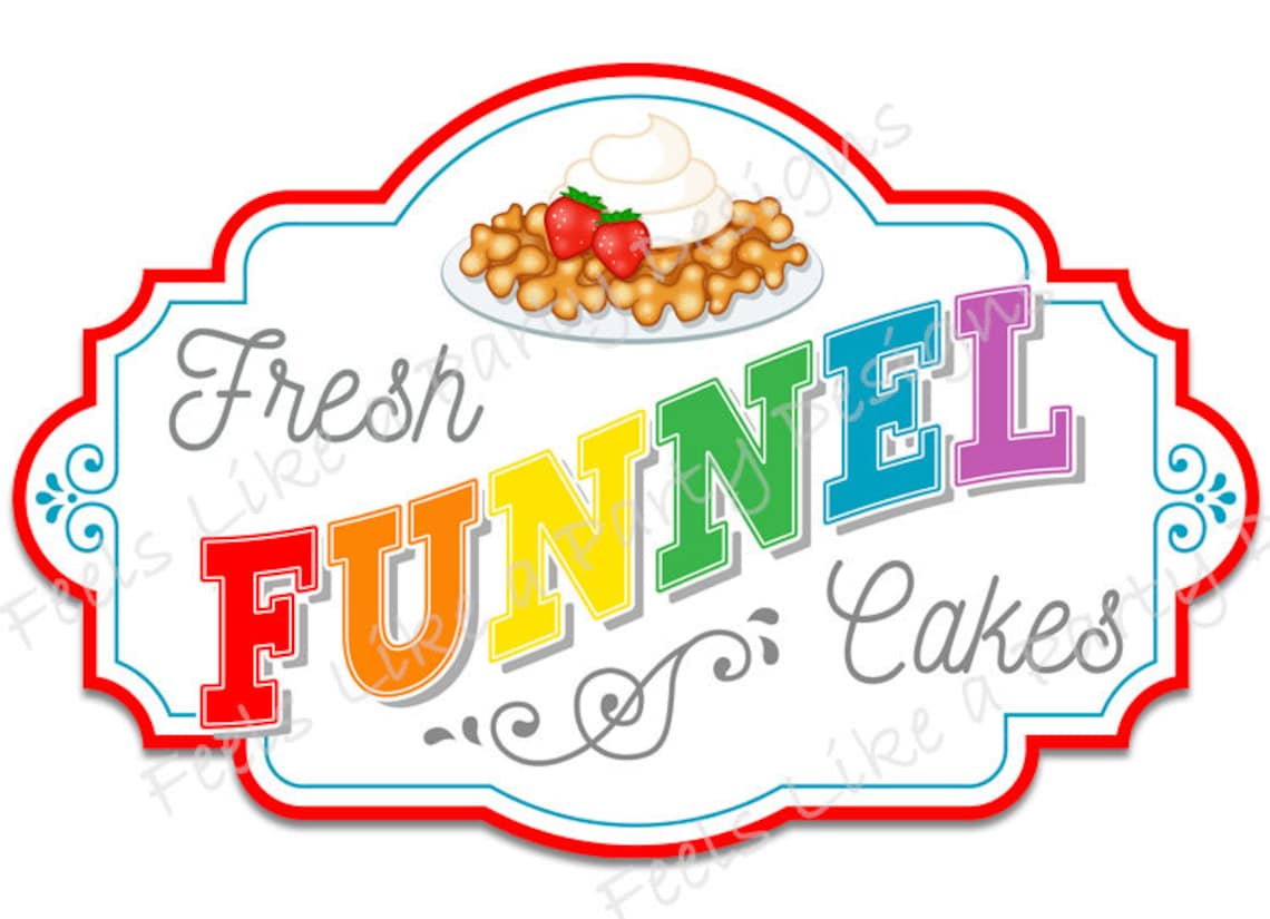 Rainbow Funnel Cakes Sign - DIY Instant Download, Carnival Sign ...
