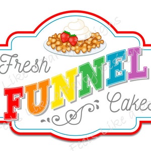 Rainbow Funnel Cakes Sign - DIY Instant Download, Carnival Sign ...