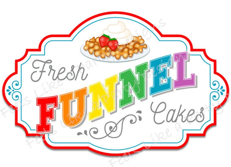 Rainbow Funnel Cakes Sign - DIY Instant Download, Carnival Sign ...