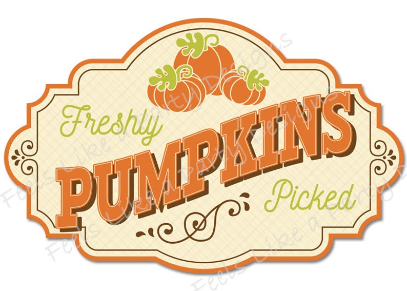 Freshly Picked Pumpkins Sign DIY Instant Download Carnival | Etsy