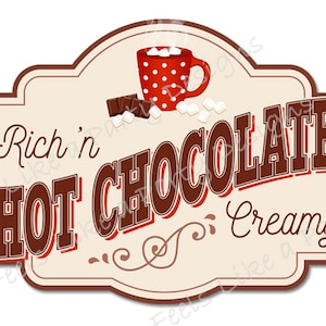 Hot Chocolate Sign - DIY Instant Download, Hot Chocolate Banner, Hot ...