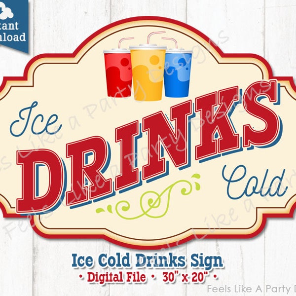 Cold Drinks Sign - Etsy