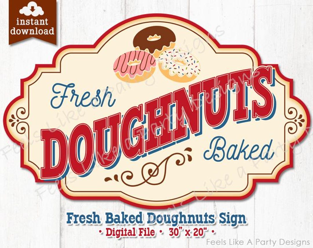 Vintage Doughnut Sign - DIY Instant Download - Etsy
