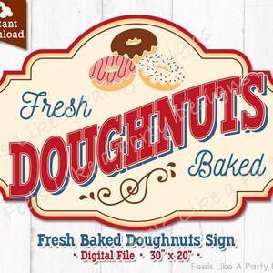 Vintage Doughnut Sign - DIY Instant Download - Etsy