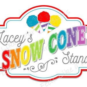 Custom Snow Cone Stand Sign - Digital Download, DIY Printable Sign ...