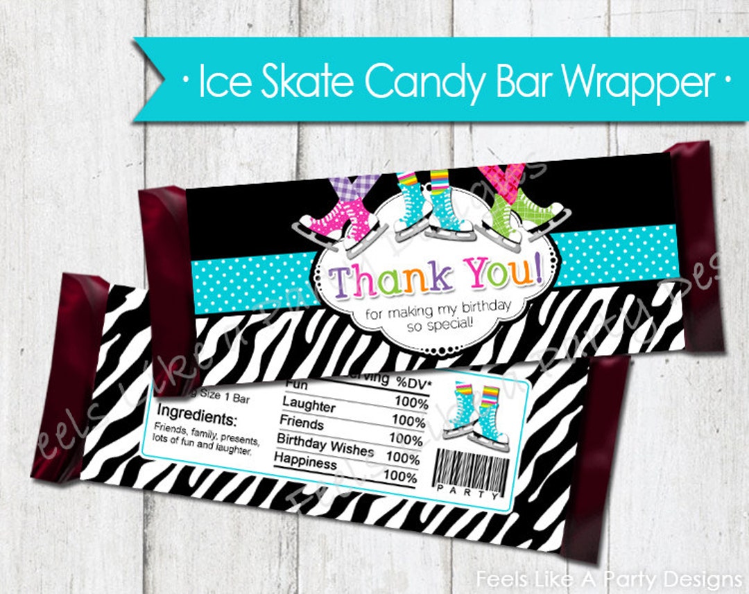 Ice Skating Candy Bar Wrapper - Instant Download - Etsy
