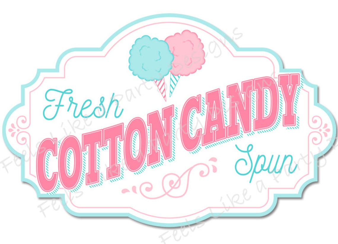 Cotton Candy Sign DIY Instant Download Carnival Signs - Etsy