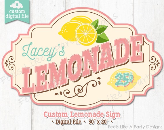 Custom Vintage Lemonade Stand Sign Digital Download Diy Etsy