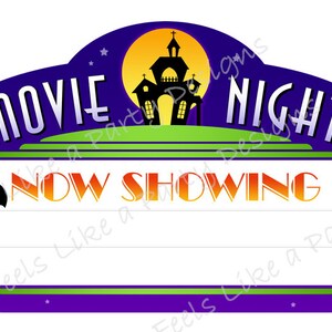 Halloween Movie Night Sign - DIY Instant Download, Movie Party, Movie ...