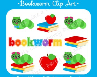 Bookworm SVG Cut File Bookworm Clip Art Bookworms Svg Back - Etsy